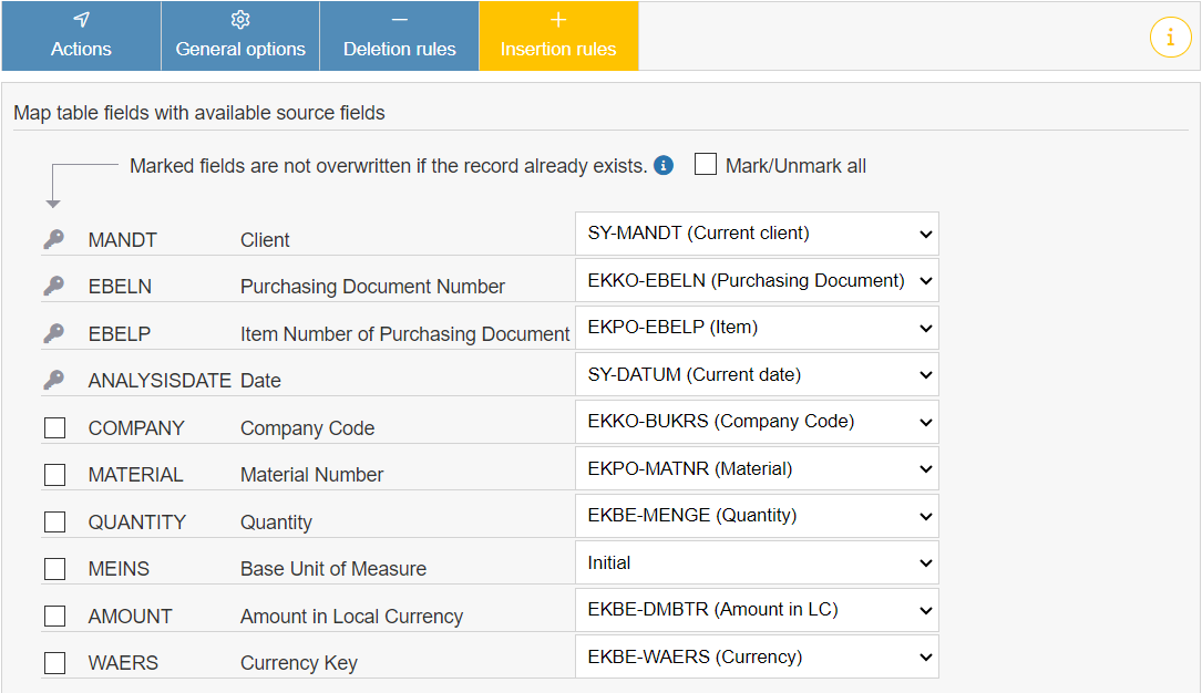 Update a database table