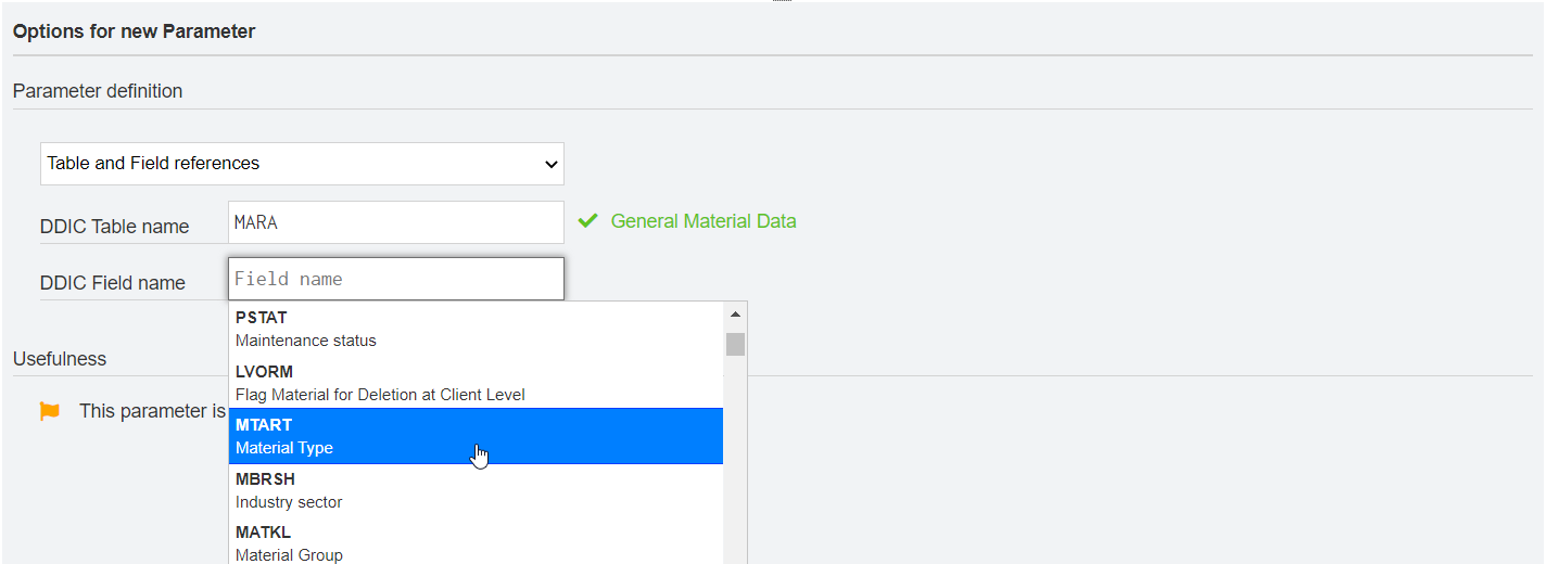 Define a simple selection-screen