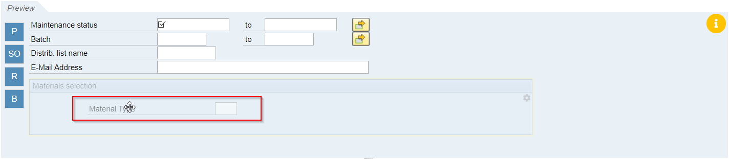 Define a simple selection-screen